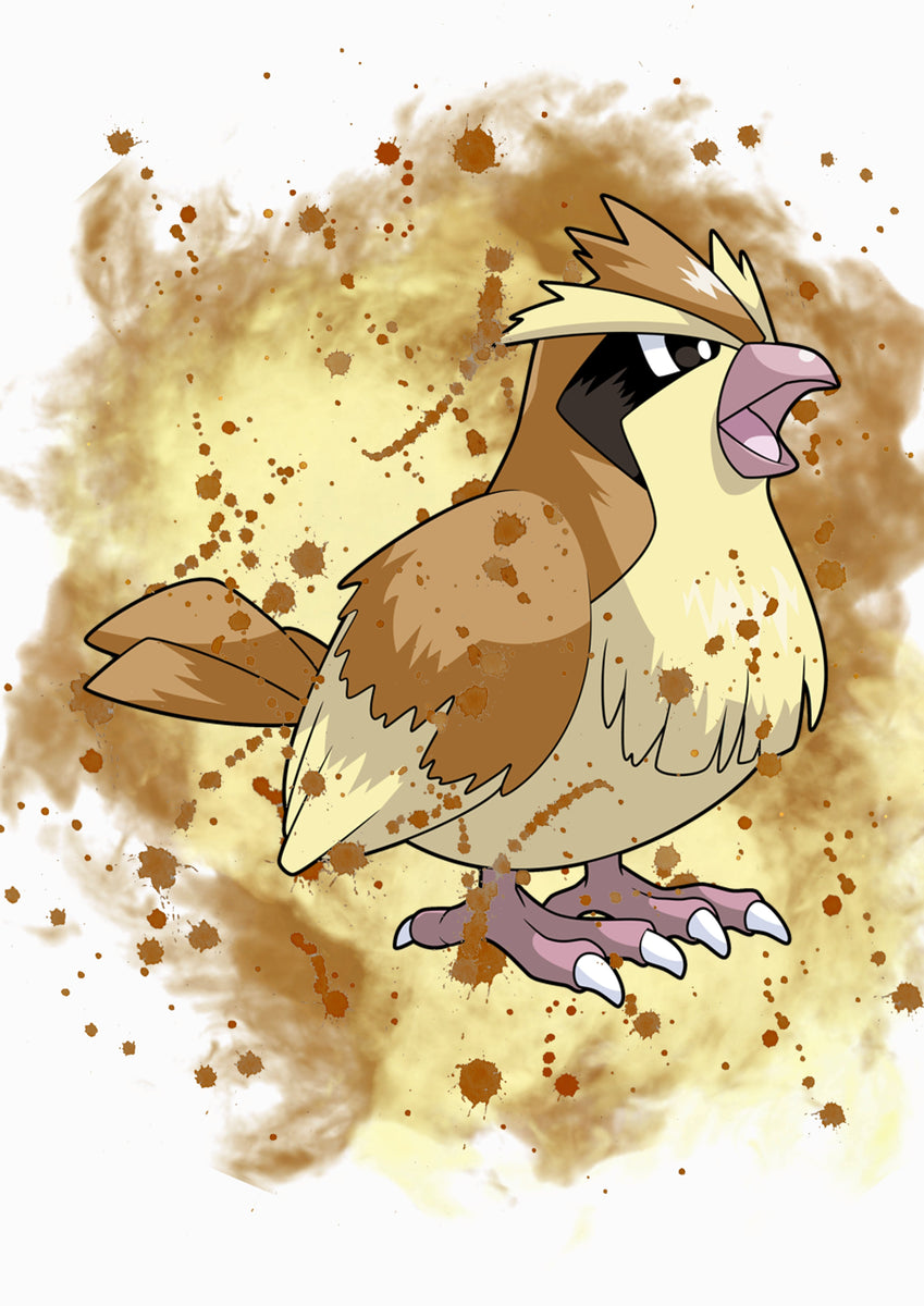 High Quality Pokemon Watercolour Pidgey A2 Size Poster – Pixie Posters