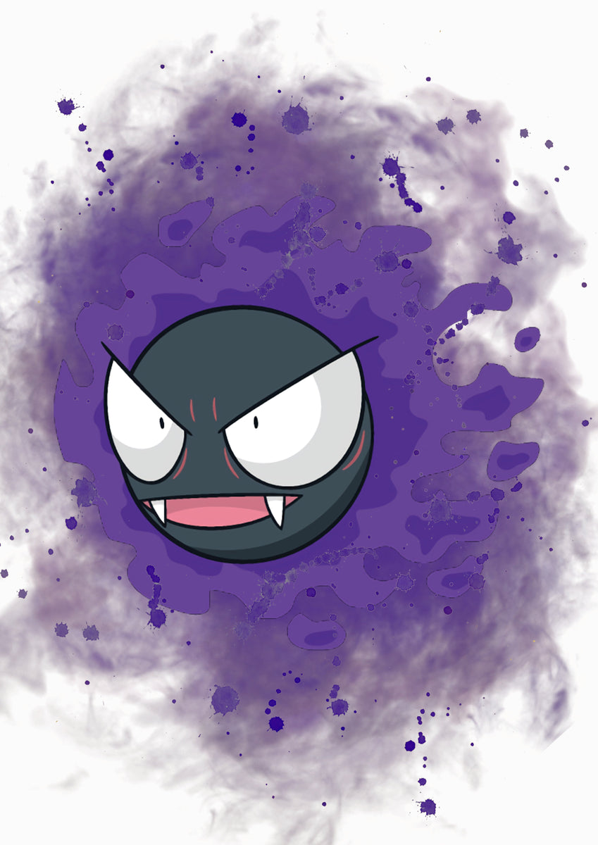 High Quality Pokemon Watercolour Gastly A2 Size Poster – Pixie Posters