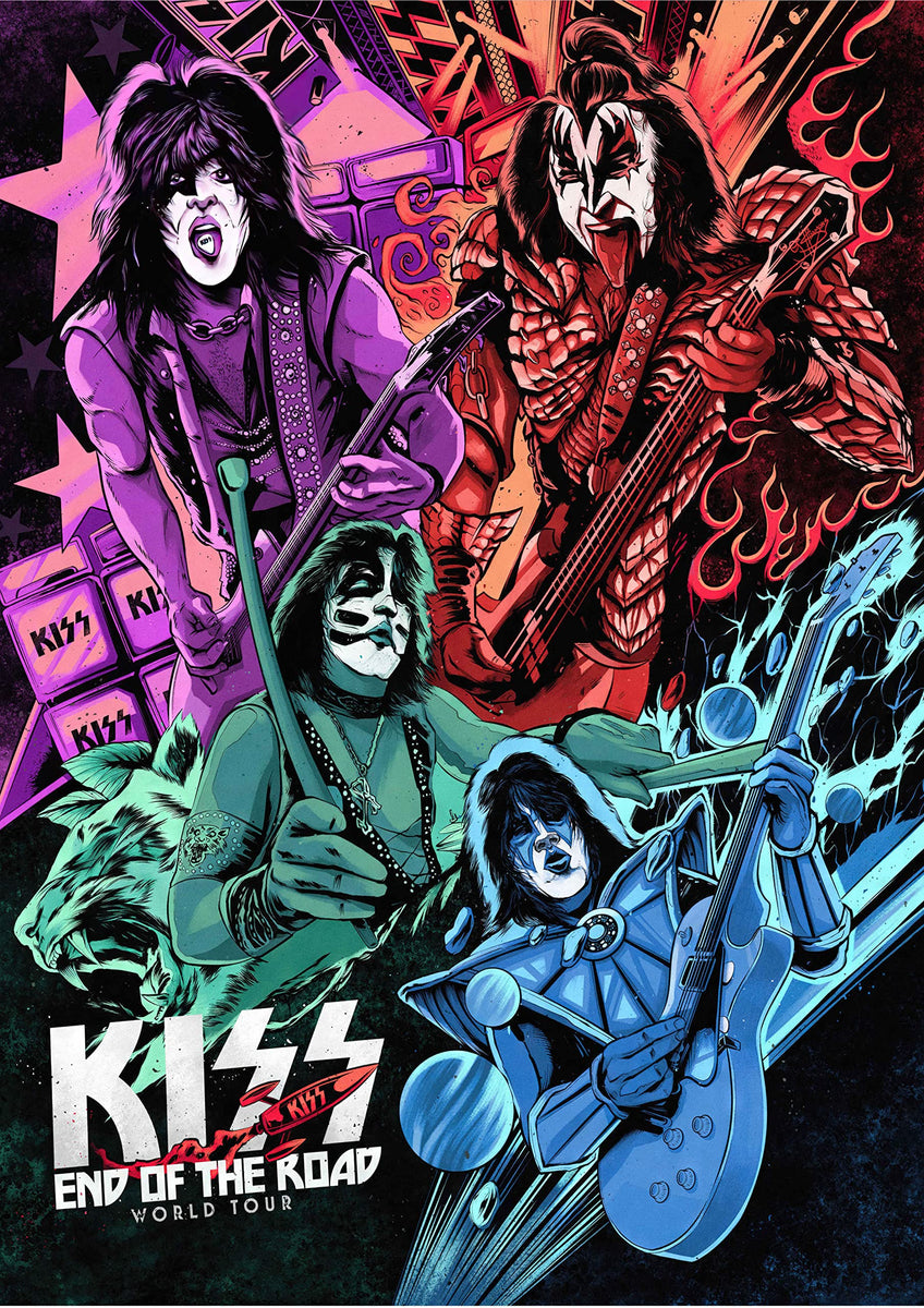 High Quality Kiss 4 Vintage Gig A2 Size Poster – Pixie Posters