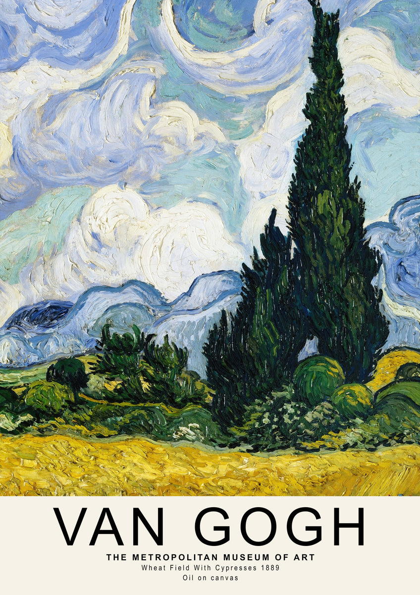High Quality Van Gogh Cypresses 1 A2 Size Poster – Pixie Posters