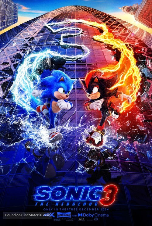 Sonic the Hedgehog 3 Movie Poster A2 Size Version 1 – Pixie Posters