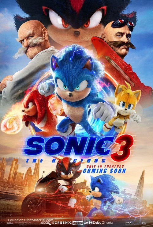 Sonic The Hedgehog 3 Movie Poster A2 Size Version 3 – Pixie Posters