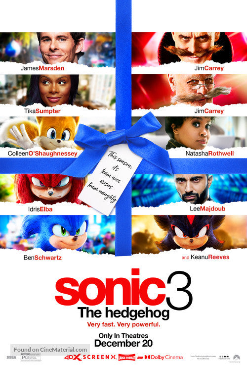 Sonic the Hedgehog 3 Movie Poster A2 Size Version 8 – Pixie Posters