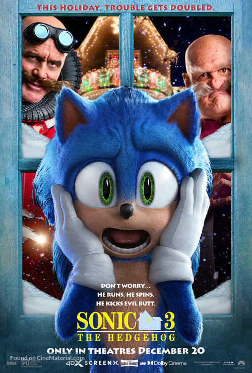 Sonic the Hedgehog 3 Movie Poster A2 Size Version 15 – Pixie Posters